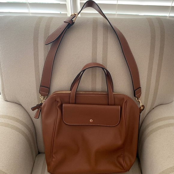 Monoprix France | Bags | Monoprix Faux Leather Crossbody Satchel Rich ...